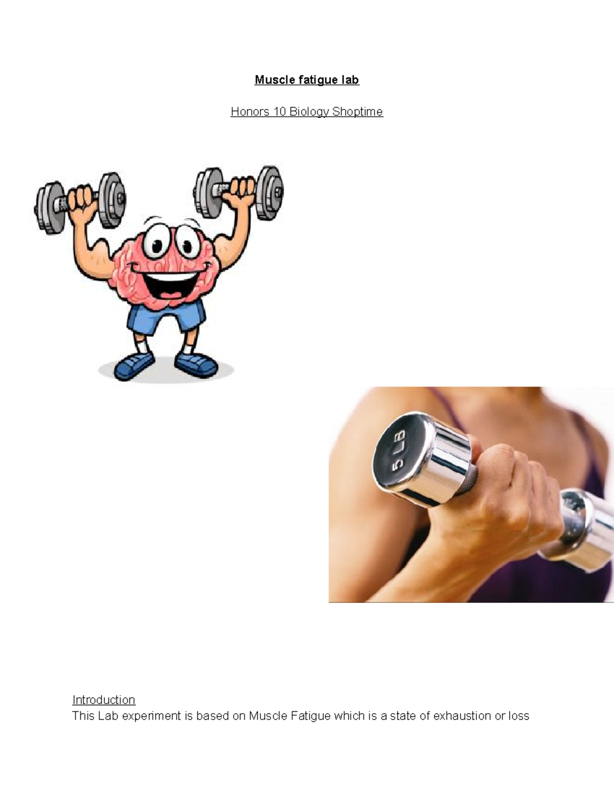 Muscle Fatigue Lab Experiment