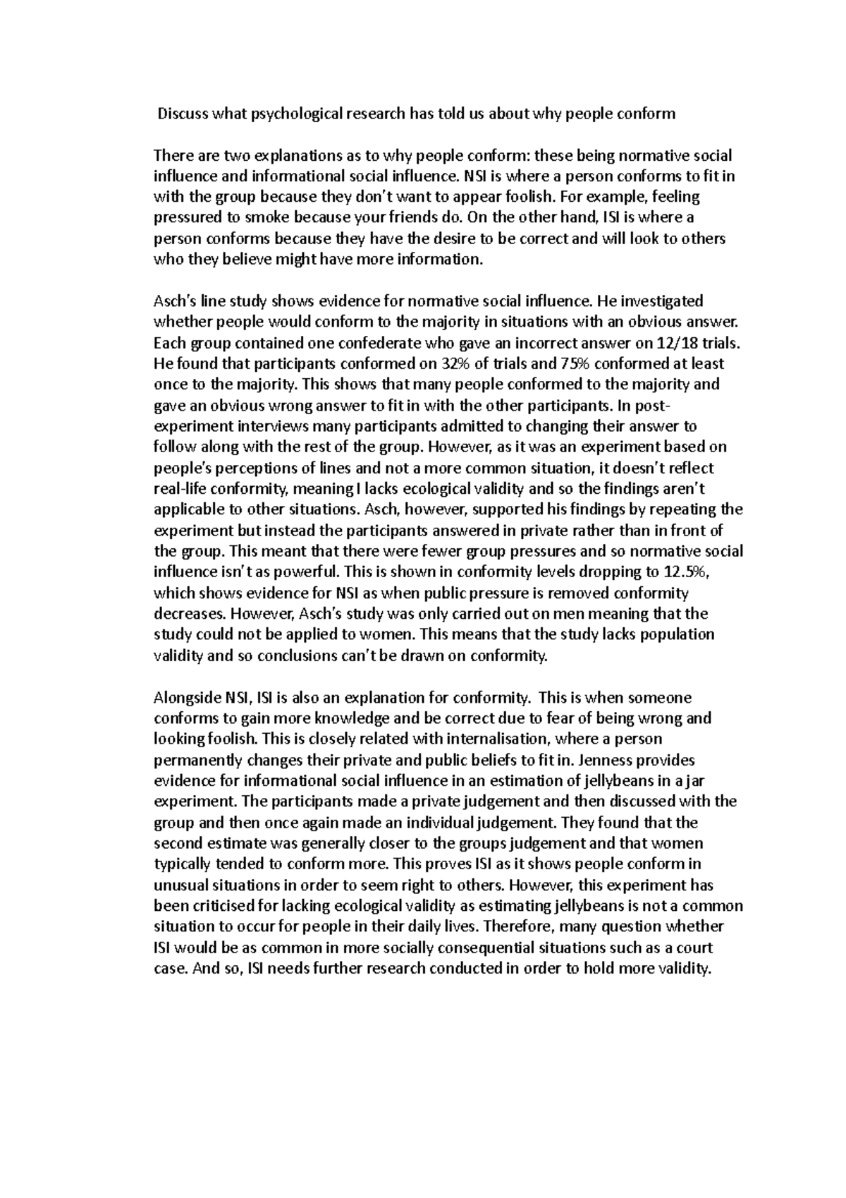 16 Marker - Understanding Conformity: Normative & Informational ...