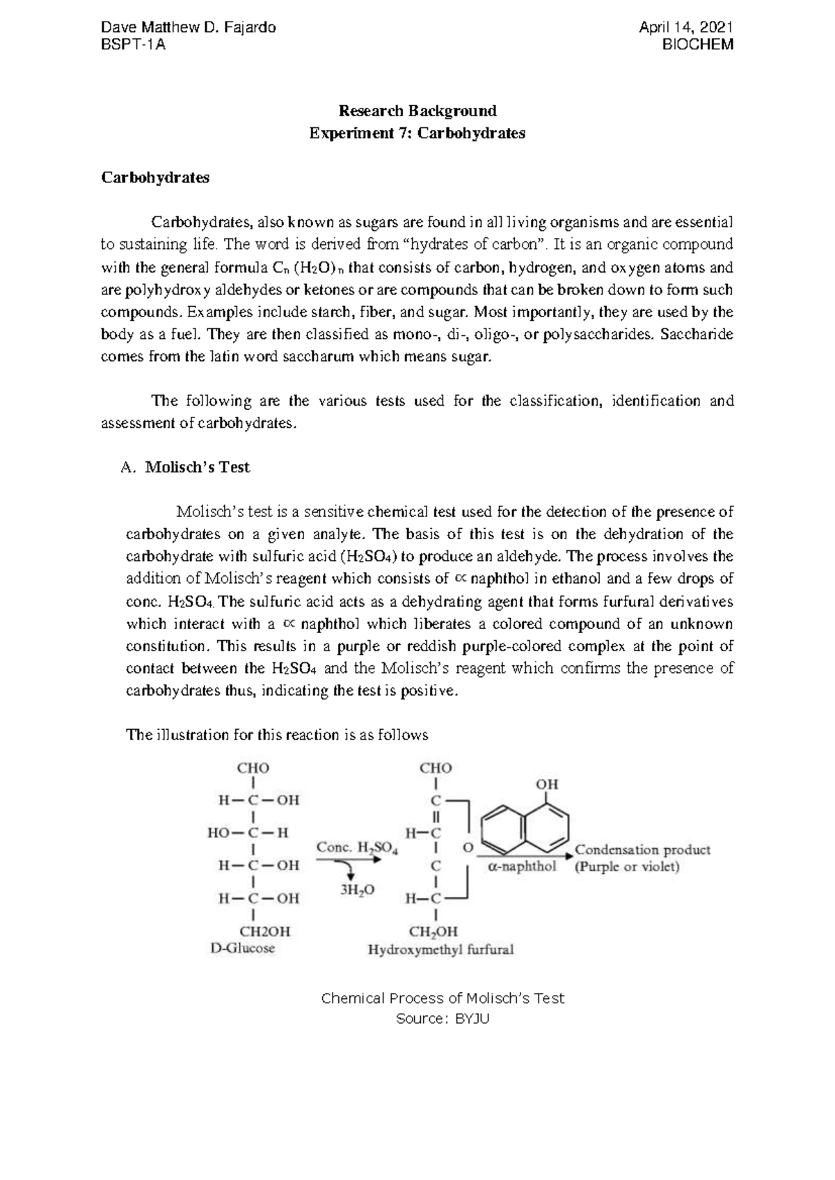 Research Background on Carbohydrates and Sugars - Dave Matthew D ...