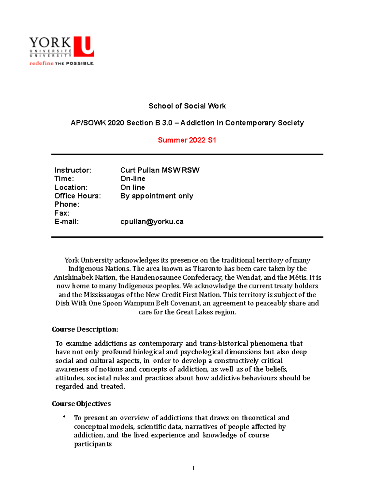 Course Outline - SOWK 2020 Section B Summer 2022 S1 - Curt Pullan ...