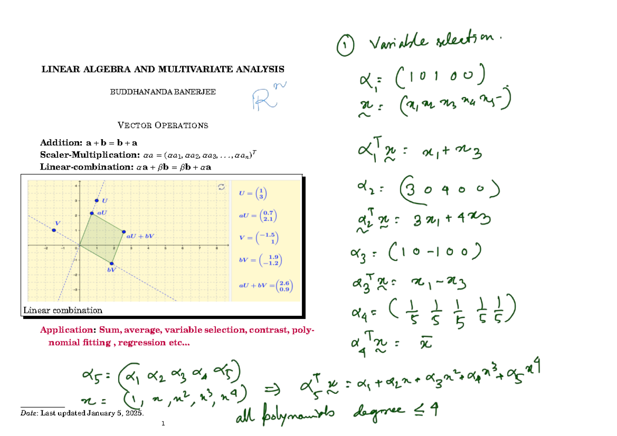 Hypothesis Testing of Regression Coefficients in Linear Algebra (MATH ...