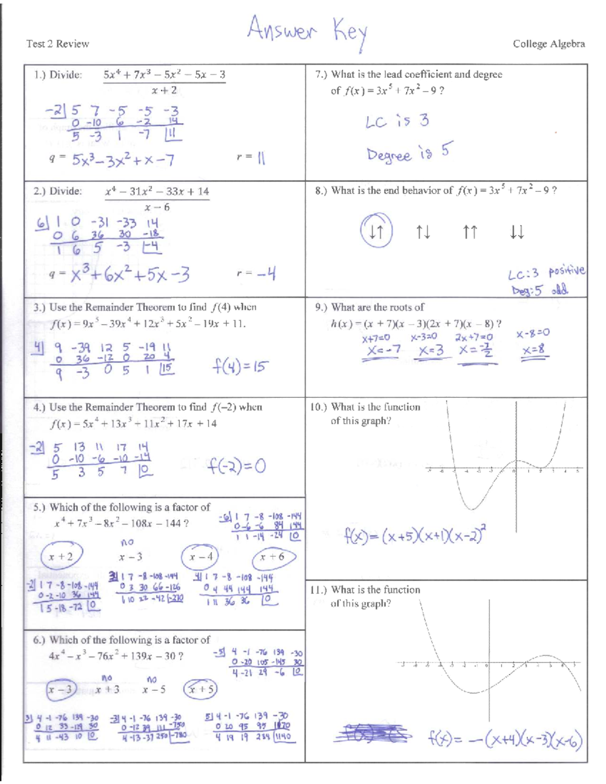Comprehensive Study Guide for Course 104: Algebra Test 2 Review - Studocu