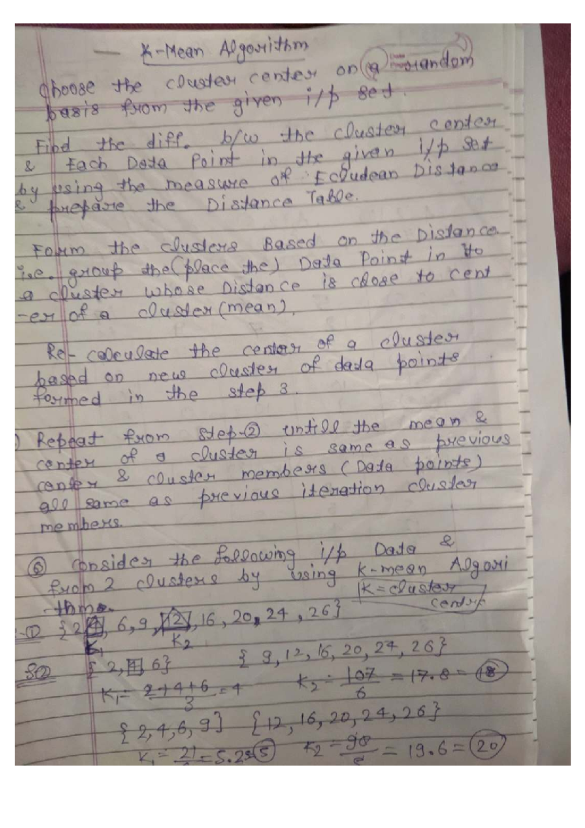 K-Mean Clustering Algorithm: Random Center Selection & Distance ...
