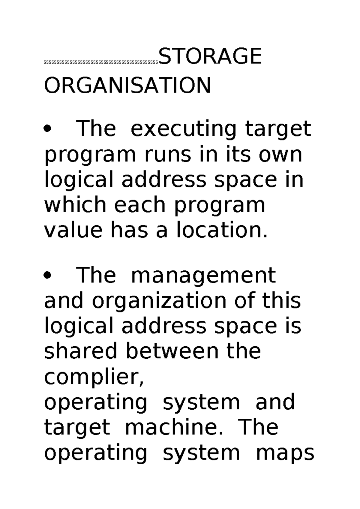STORAGE ORGANISATION: Understanding Logical Address Space - Studocu