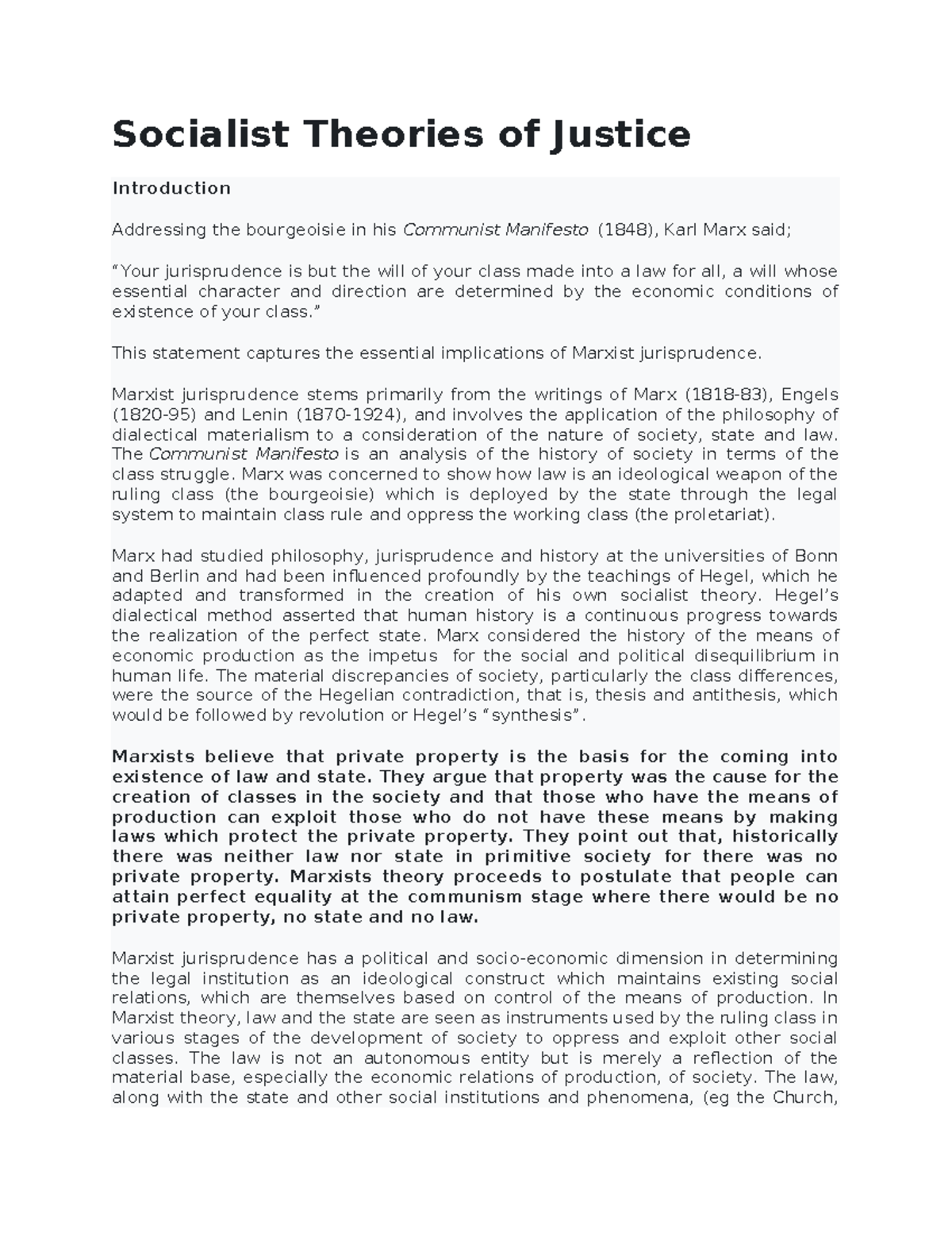 4 Socialist Theories of Justice - Socialist Theories of Justice ...