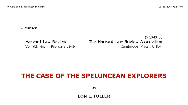 2025 - LAWS3704 - Case Study: The Speluncean Explorers - Studocu