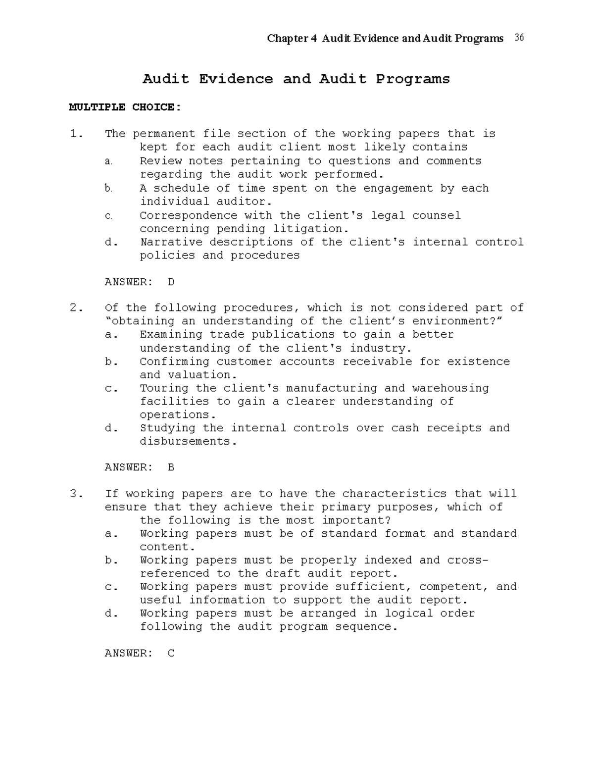 Ch04 - Audit Evidence and Audit Programs - Chapter 4 Audit Evidence and Audit Programs Audit ...