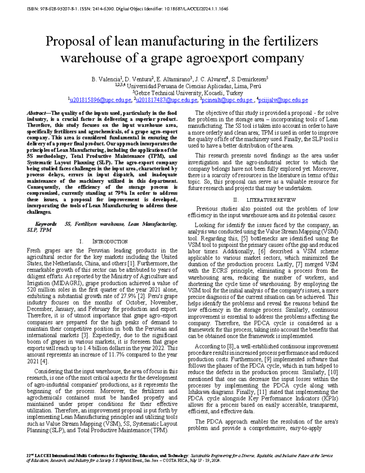 Proposal for Lean Manufacturing in Fertilizers Warehouse (ENG-1646 ...