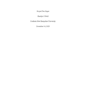ACC330 - Project 2 Speaker Notes - Shaelyn O’Neill Southern New ...