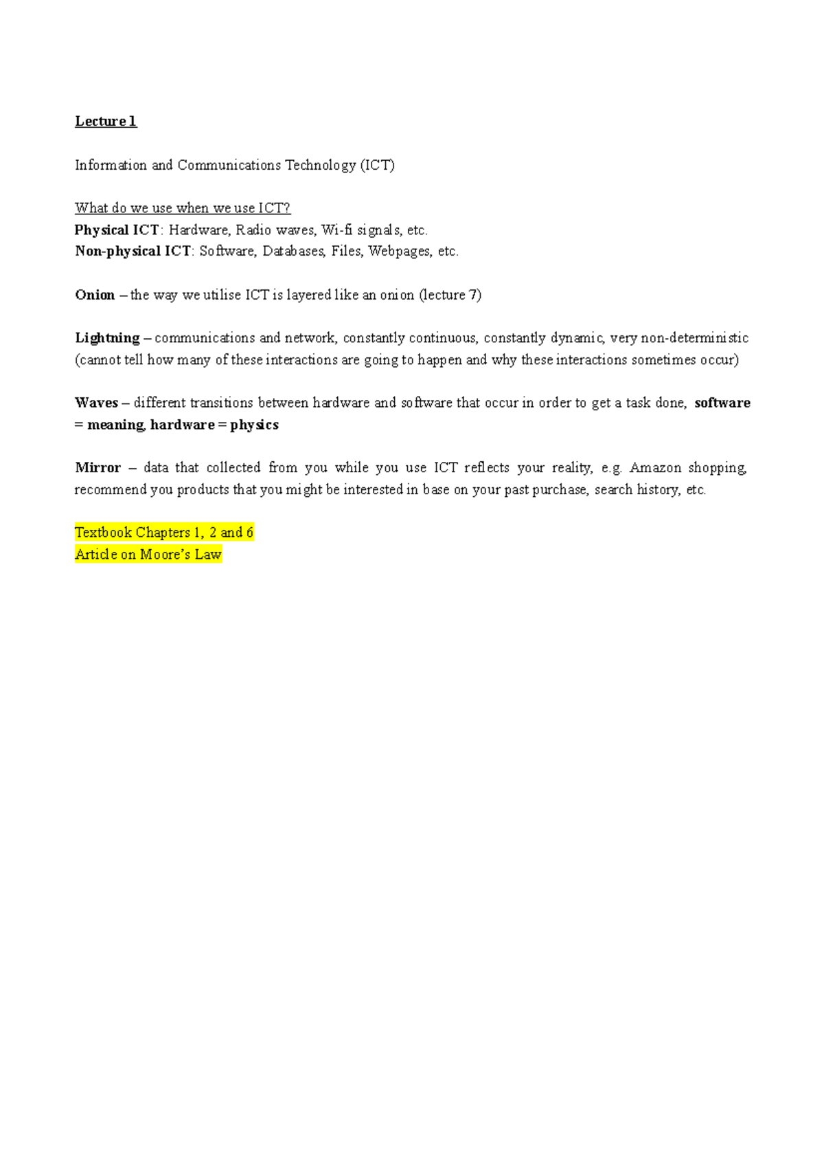 COMP111 Final Exam Revision Notes: ICT and Hardware Basics - Studocu