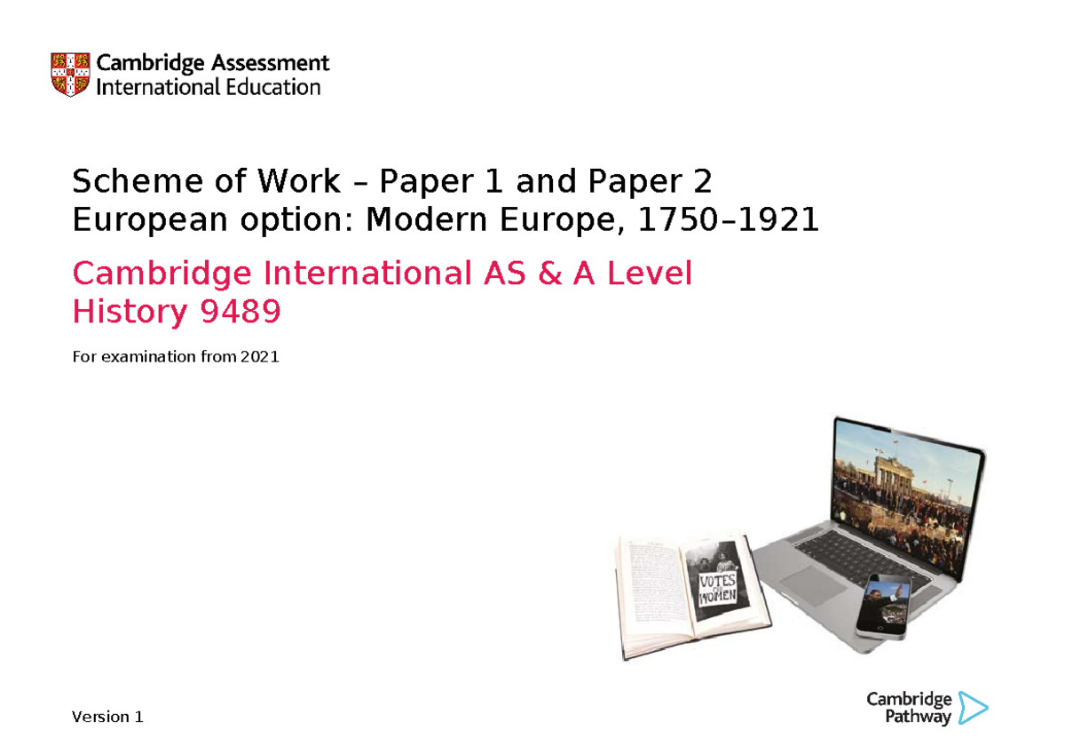 9489 Scheme of Work - Paper 1 & 2: Modern Europe 1750-1914 Overview ...