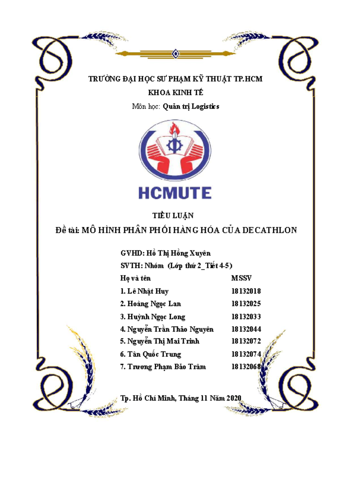 Tiểu luận cuối kỳ: Mô hình phân phối hàng hóa của Decathlon (Quản trị ...