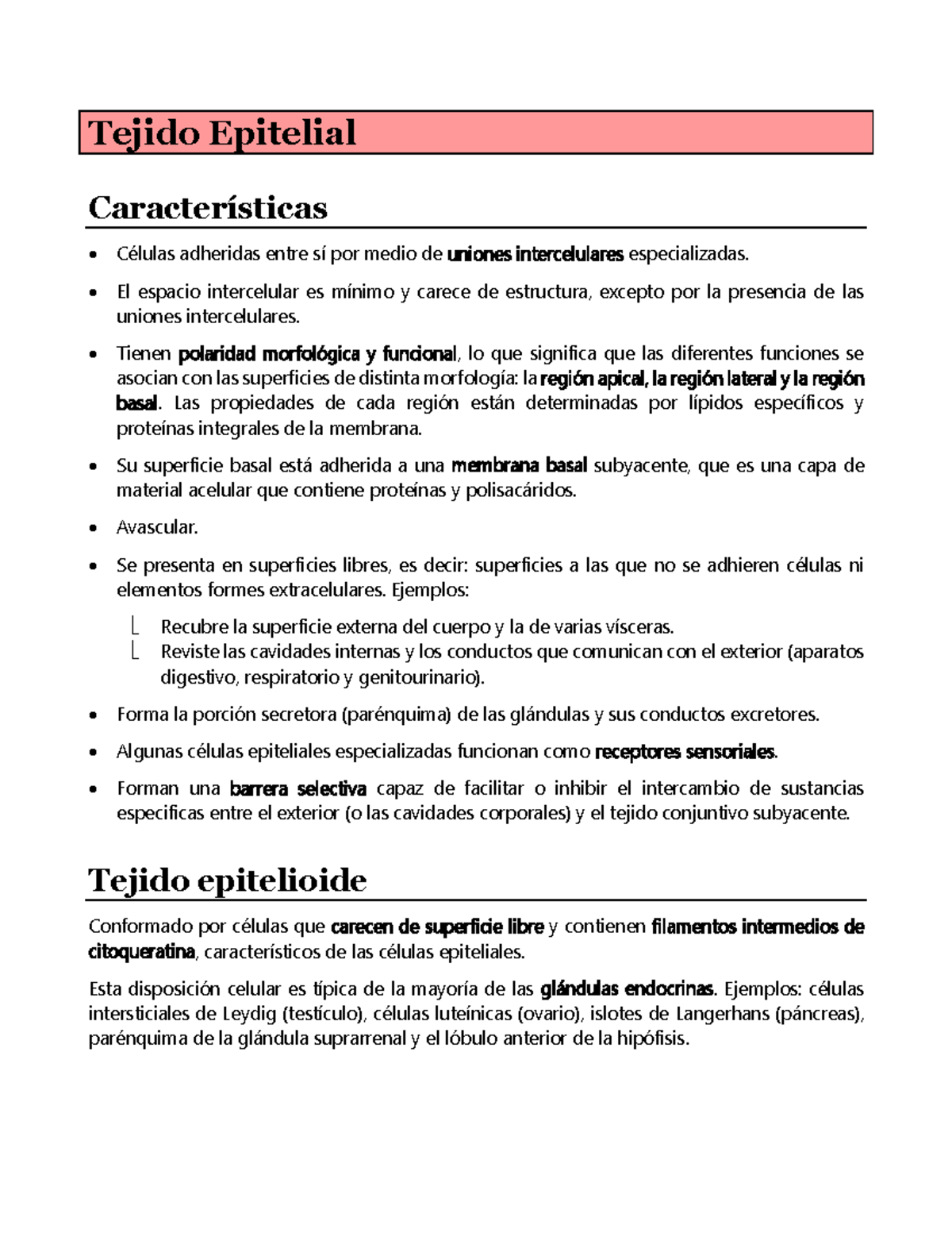 Tejido epitelial Capitulo 5 Ross Histología Epitelio Resumen - Warning: TT: undefined function ...