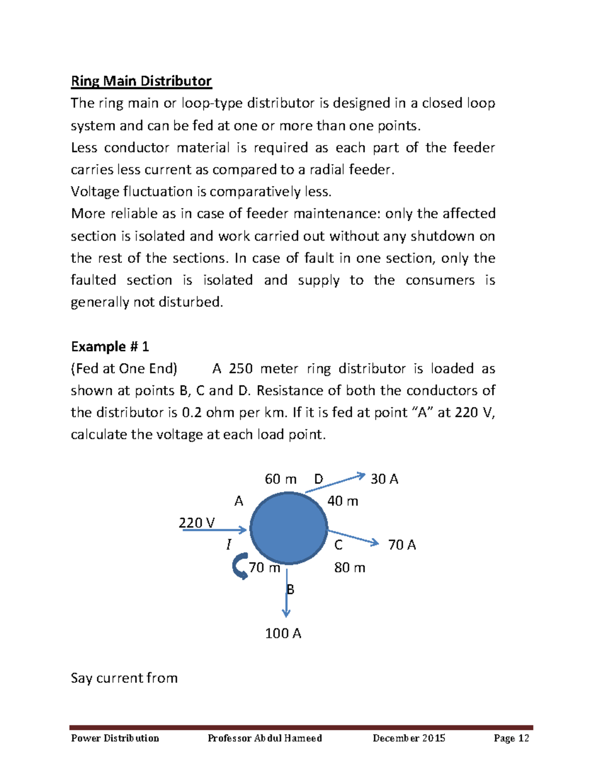 Ring Main Distributor Analysis for Power Distribution - EEE 301 - Studocu