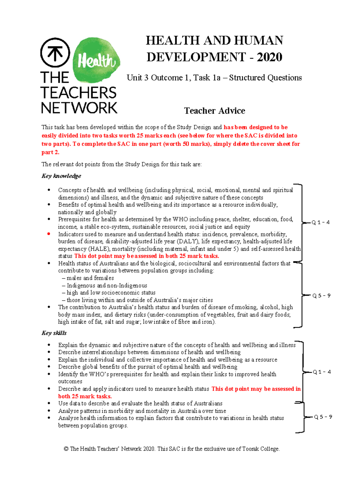 UNIT 3 HHD 2020 - Practice Questions for Outcome 1, Task 1a - Studocu