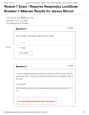 Module 5 exam 5 Muscular system - Question 1 2 / 2 pts There are three ...