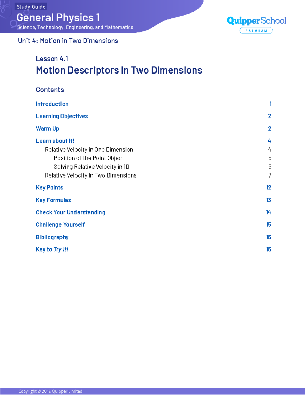 Motion Descriptors in Two Dimensions: Key Concepts & Practice (Lesson 4 ...