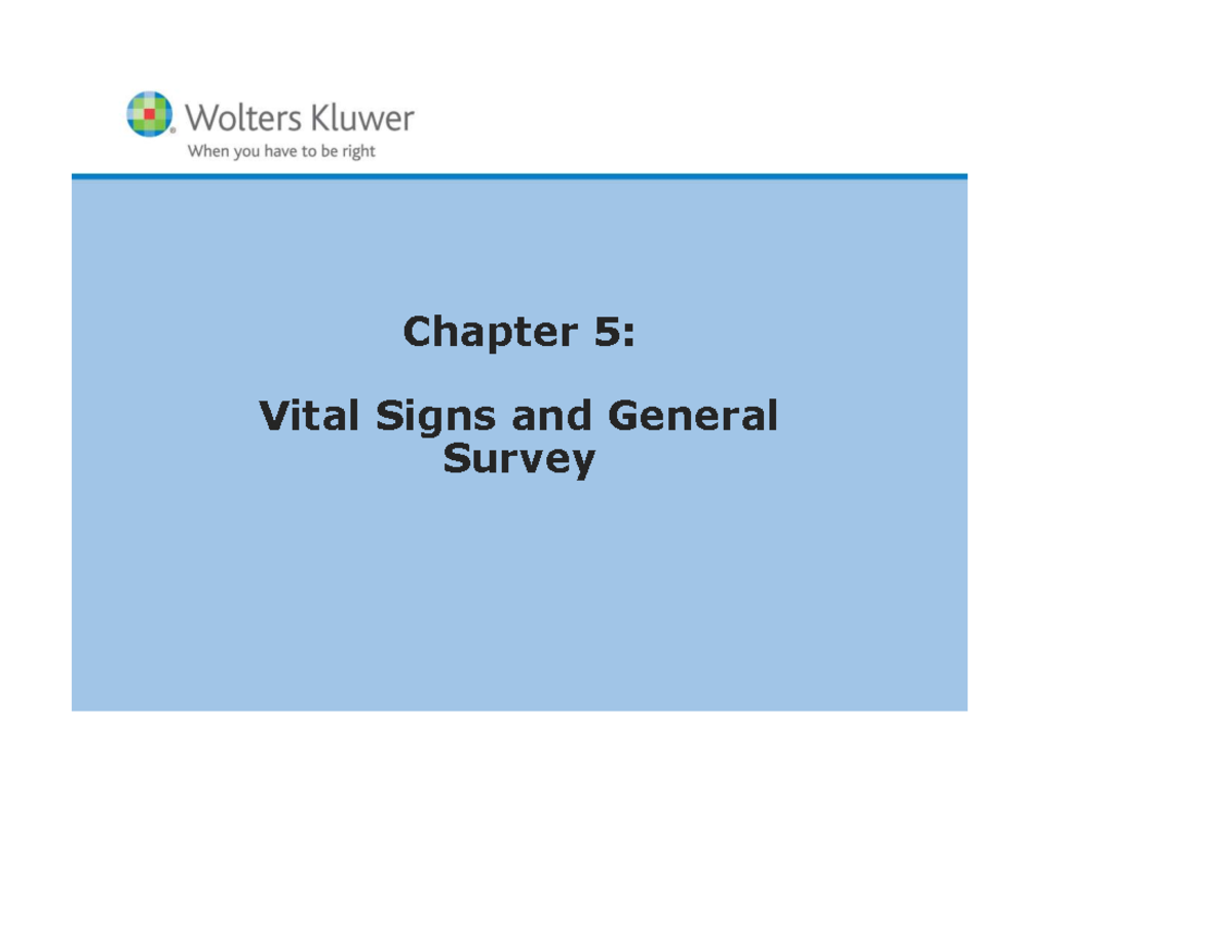 Chapter 5: Vital Signs and General Survey Study Guide (NURS 101) - Studocu