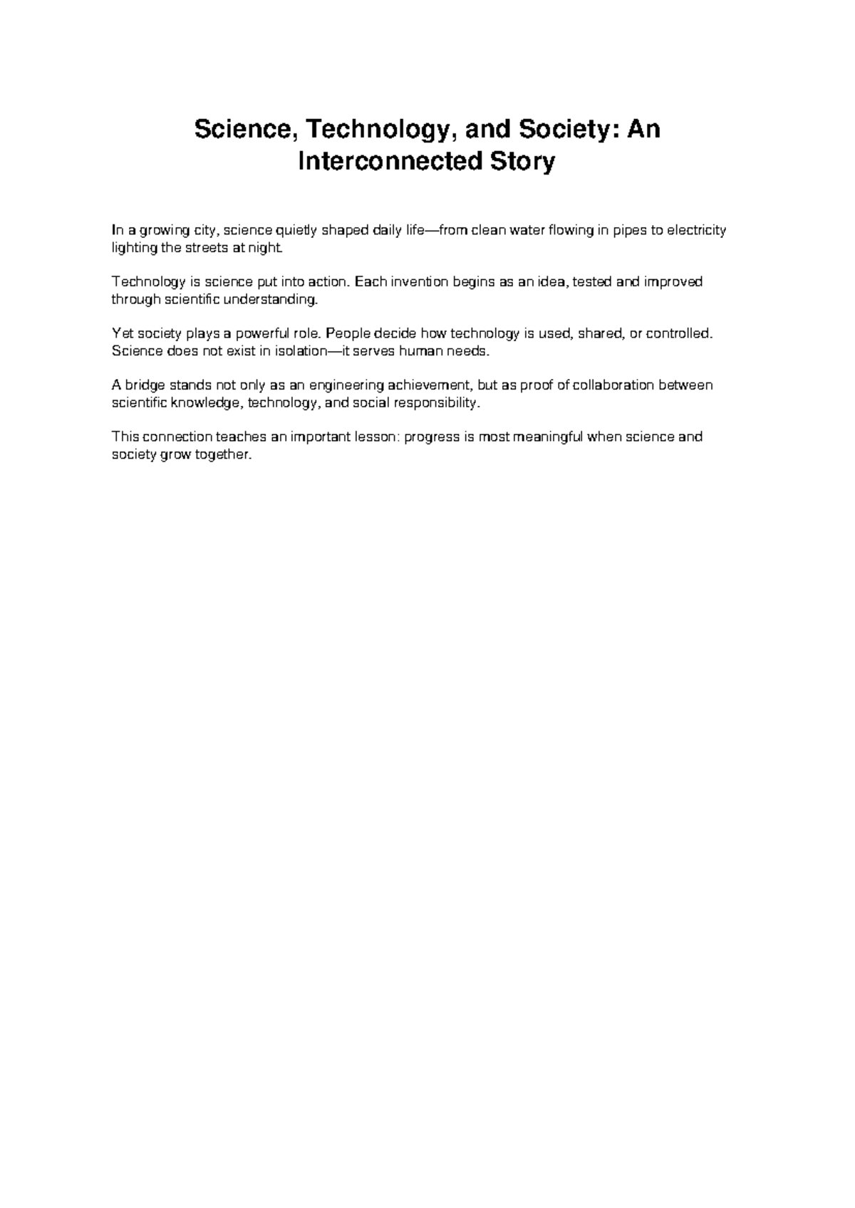 Science, Technology, and Society: A Collaborative Journey - Studocu