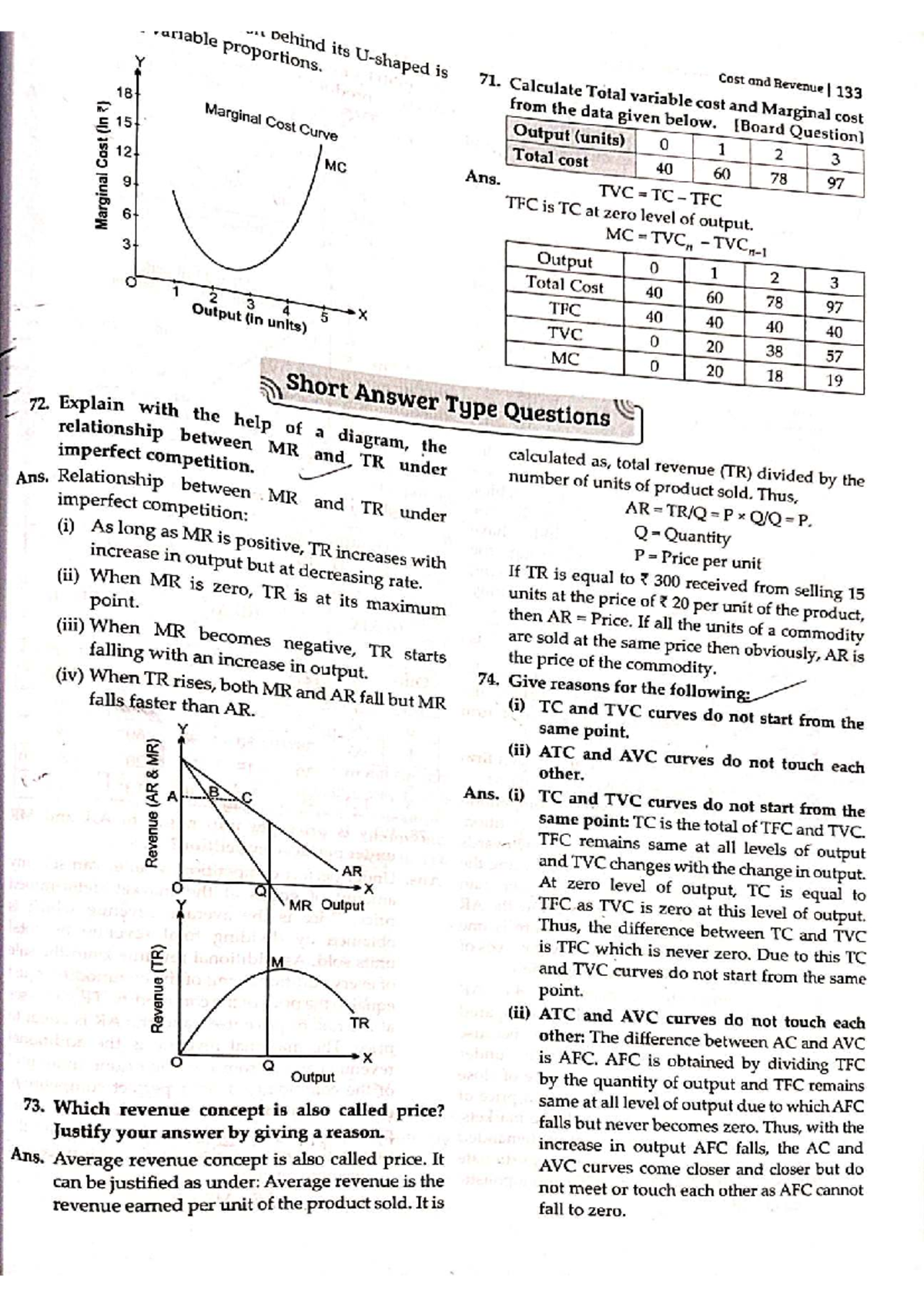 Cost and Revenue Analysis: Economics Class XI Study Guide - Studocu
