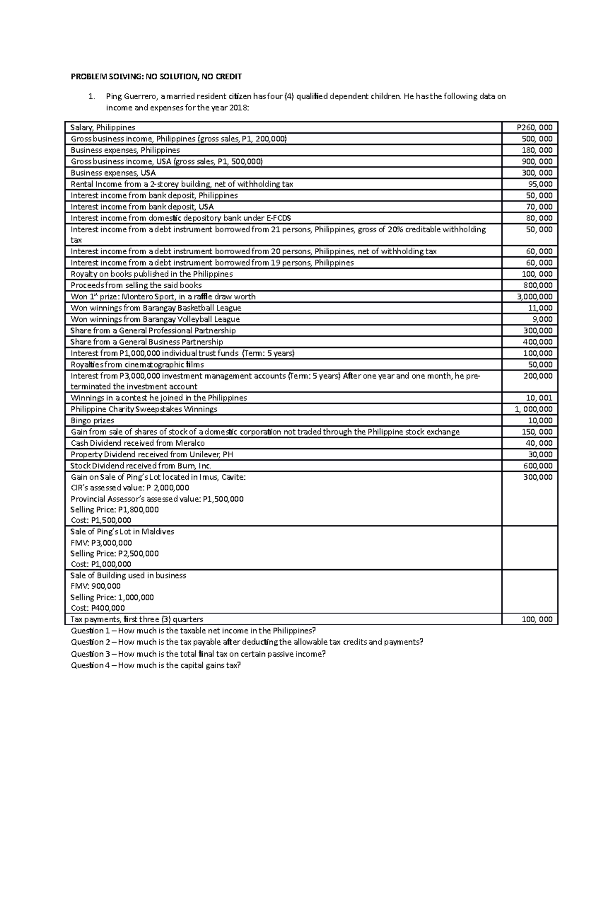 Finma - Exercise on Income Tax: Withholding & Graduated Income Tax ...