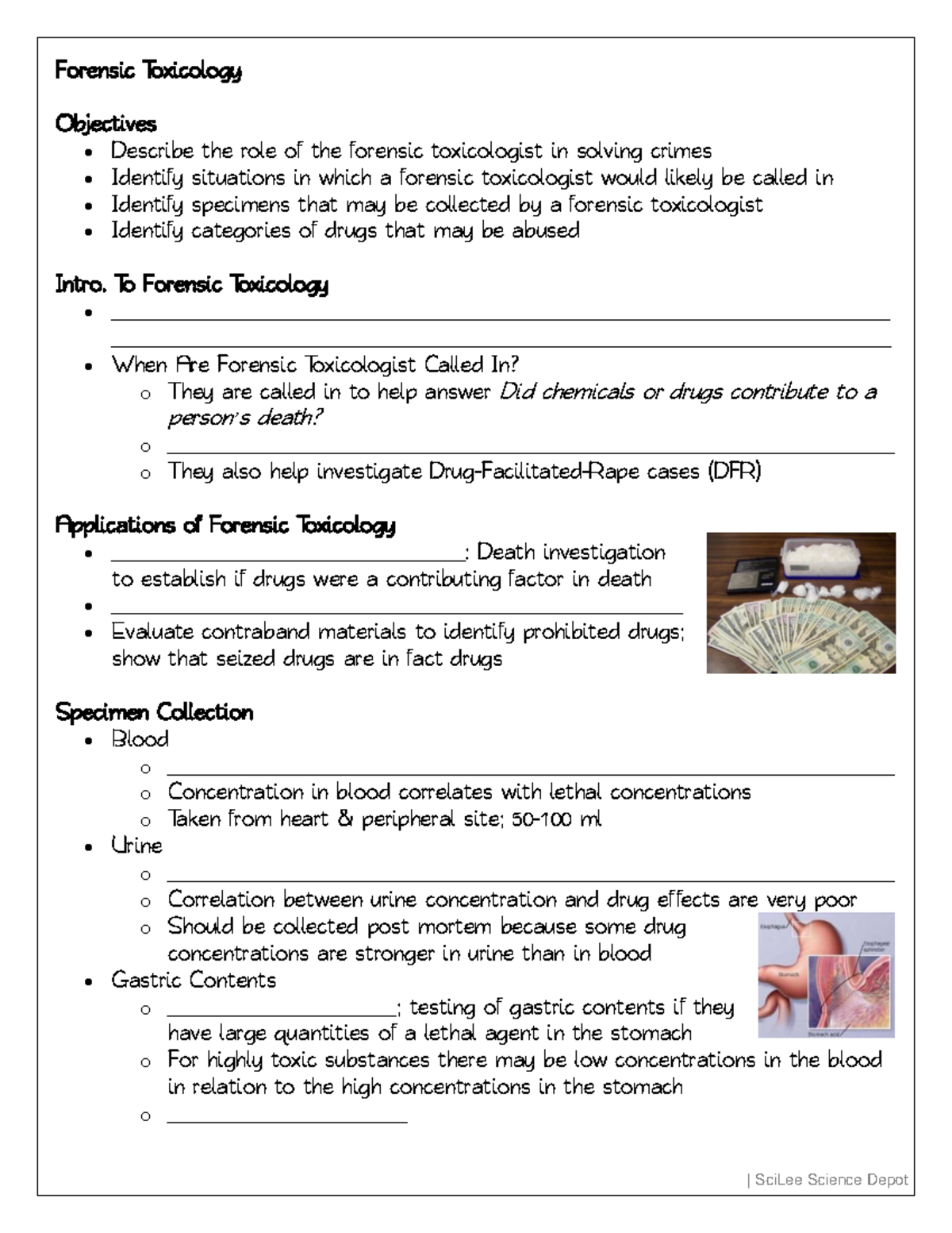 Forensic Toxicology (FT 101): Student Guided Notes & Key Objectives ...