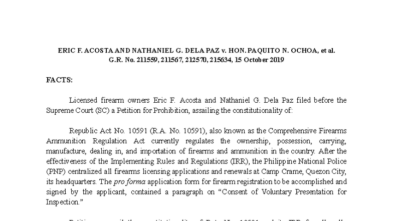 ERIC F. ACOSTA & NATHANIEL G. DELA PAZ v. HON. PAQUITO N. OCHOA G.R ...
