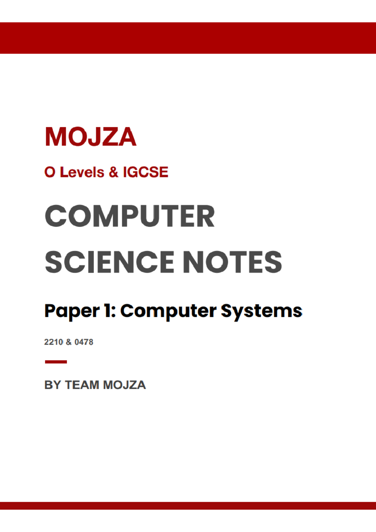 Mojza-OL-IG-Computer-Science-P1 - MOJZA o Levels IGCSE COMPUTER SCIENCE ...