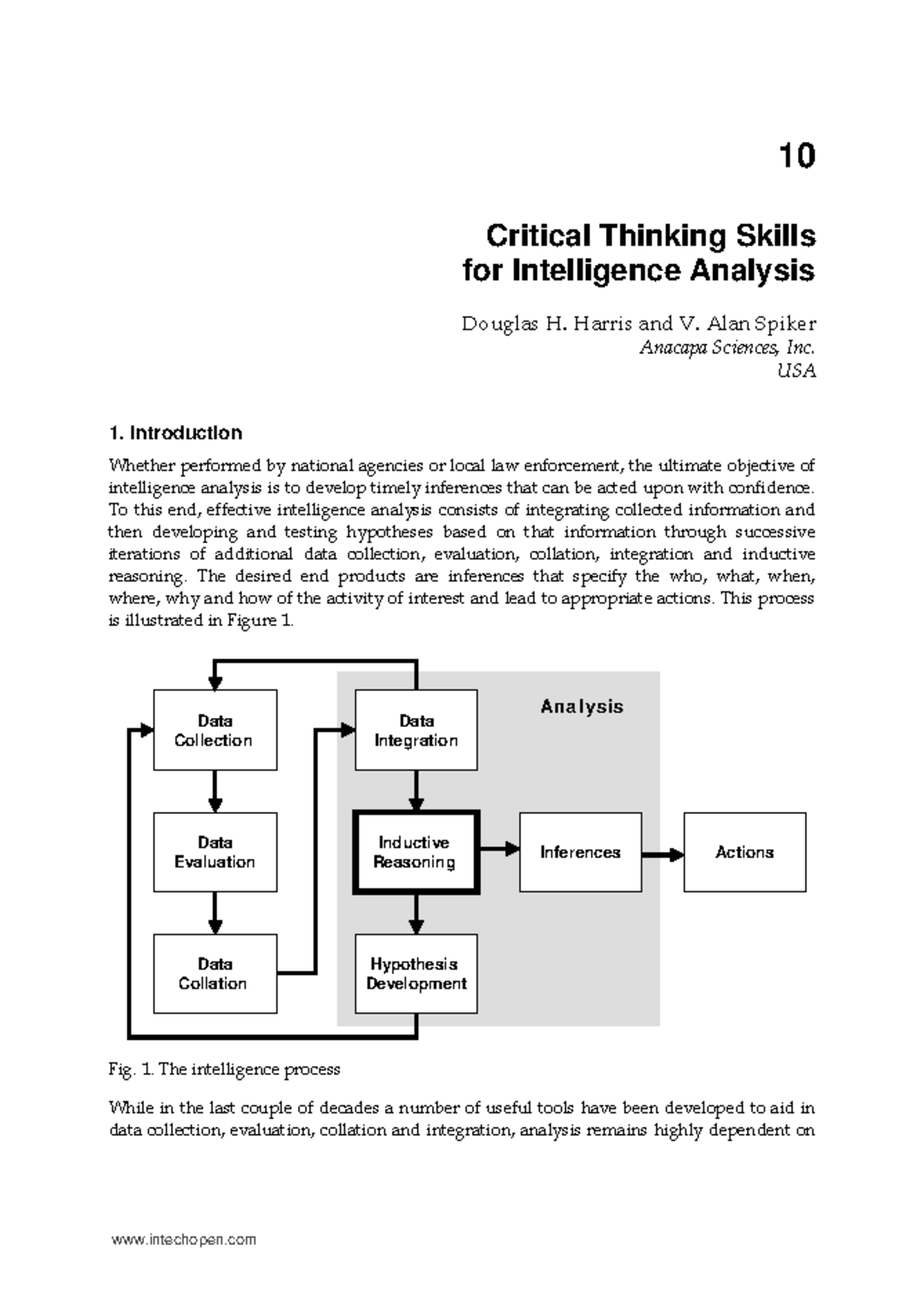 Enhancing Critical Thinking Skills for Intelligence Analysis (COSC-123 ...