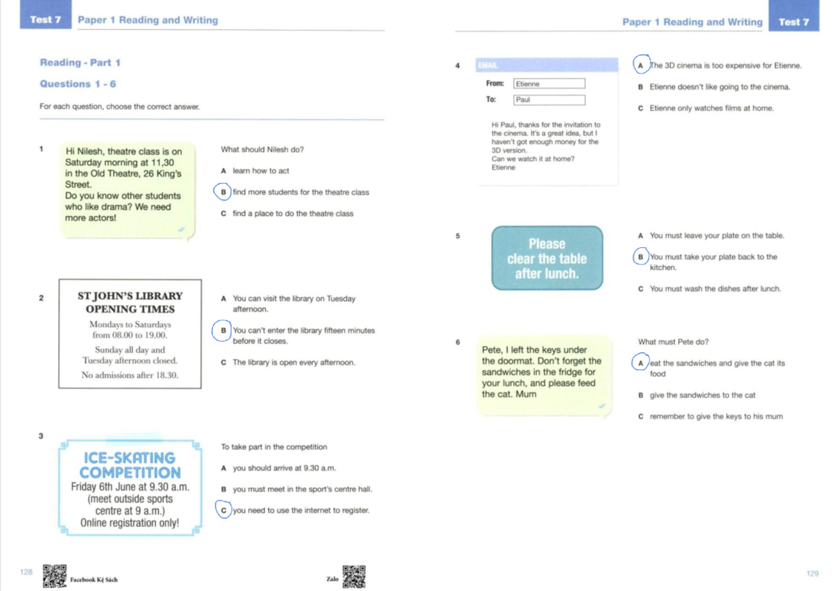 Test 7 - Test 7 Paper 1 Reading and Writing Paper 1 Reading and Writing ...