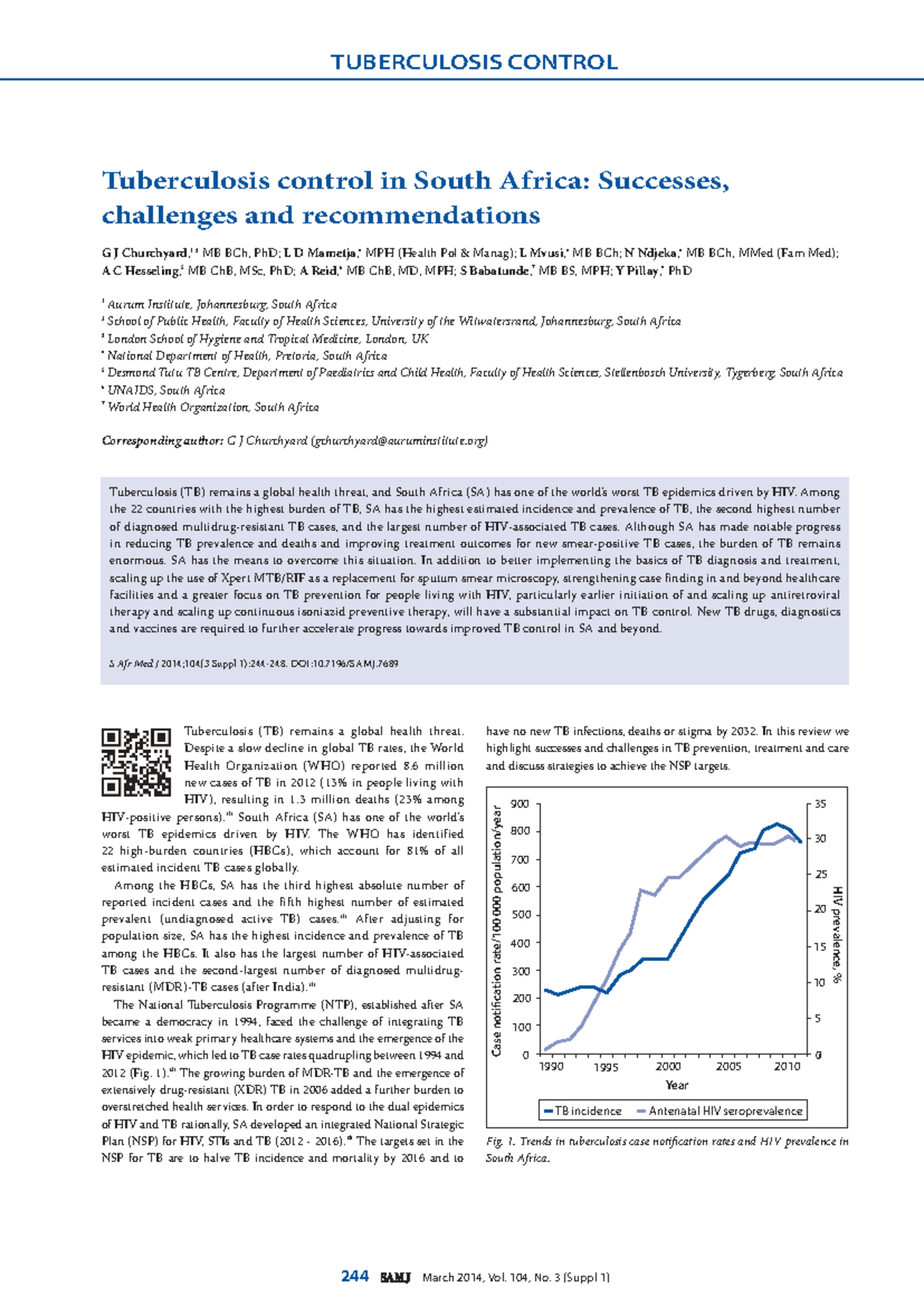 Tuberculosis Control in South Africa: Challenges, Strategies, and ...