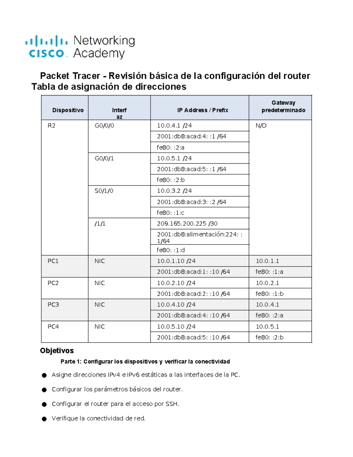 14.3.5-packet-tracer -basic-router-configuration-review es-XL - Packet Tracer - Revisión básica ...