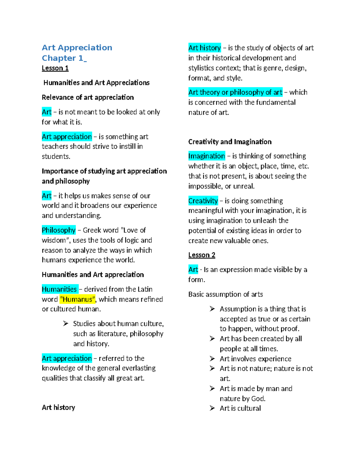 Art Appreciation CH1 & CH2: Understanding Art's Relevance & Functions ...