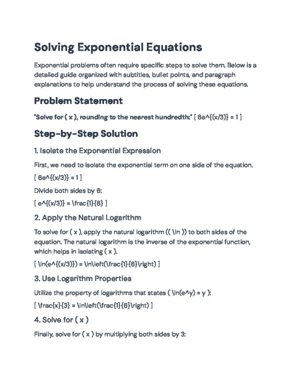 Solving Exponential Equations: A Step-by-Step Guide - Solving ...