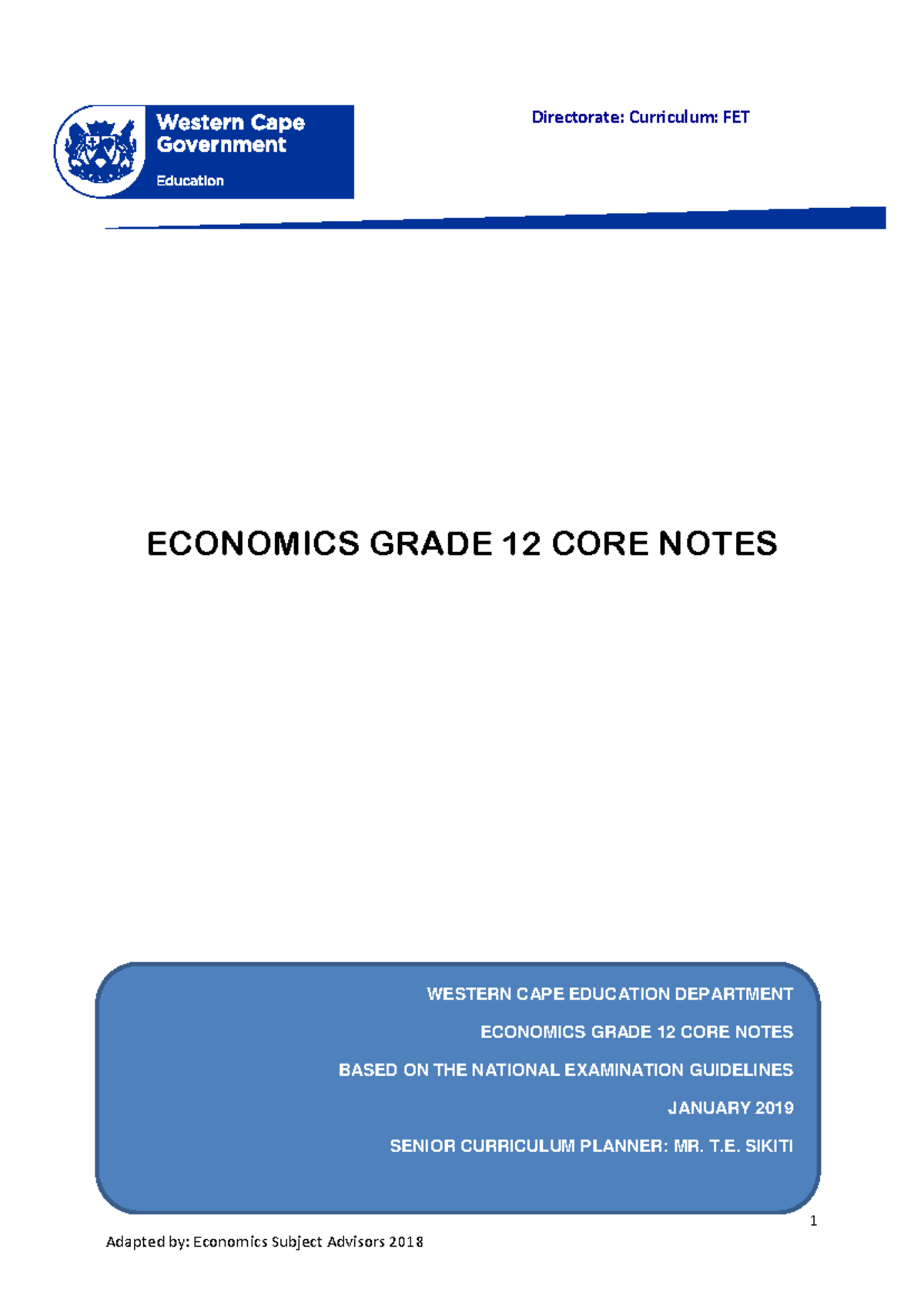Economics Grade 12 Core Notes: Circular Flow & Business Cycles - Studocu