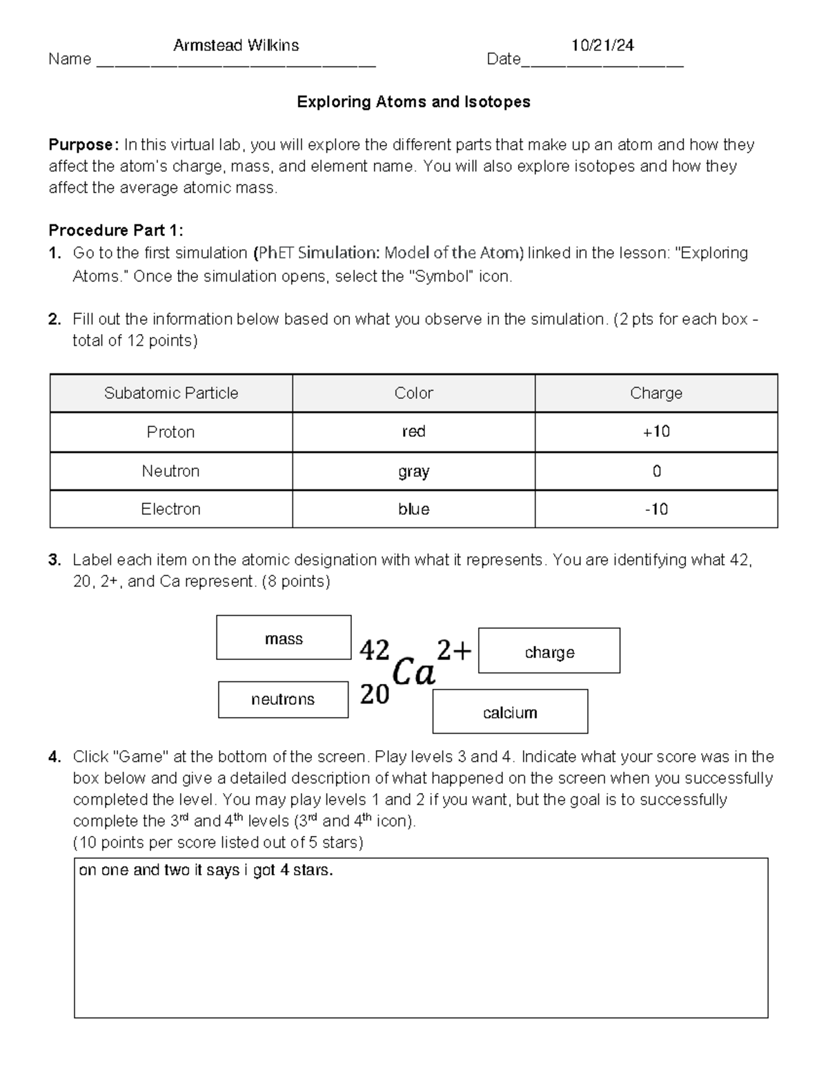 Exploring+Atoms+Lab+Worksheet - Name _______________________________ Date ...