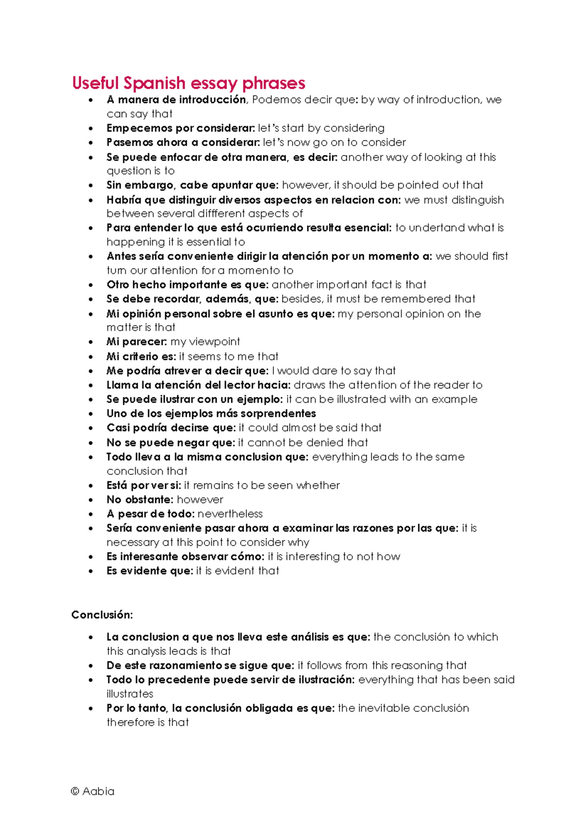 Spanish Essay Phrases for Effective Writing (Useful-Spanish-Essay ...