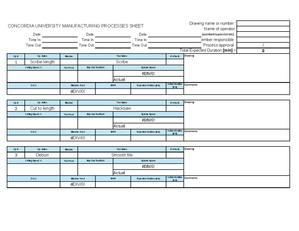 Keychain Manufacturing Process Sheet - CONCORDIA UNIVERSITY - Studocu