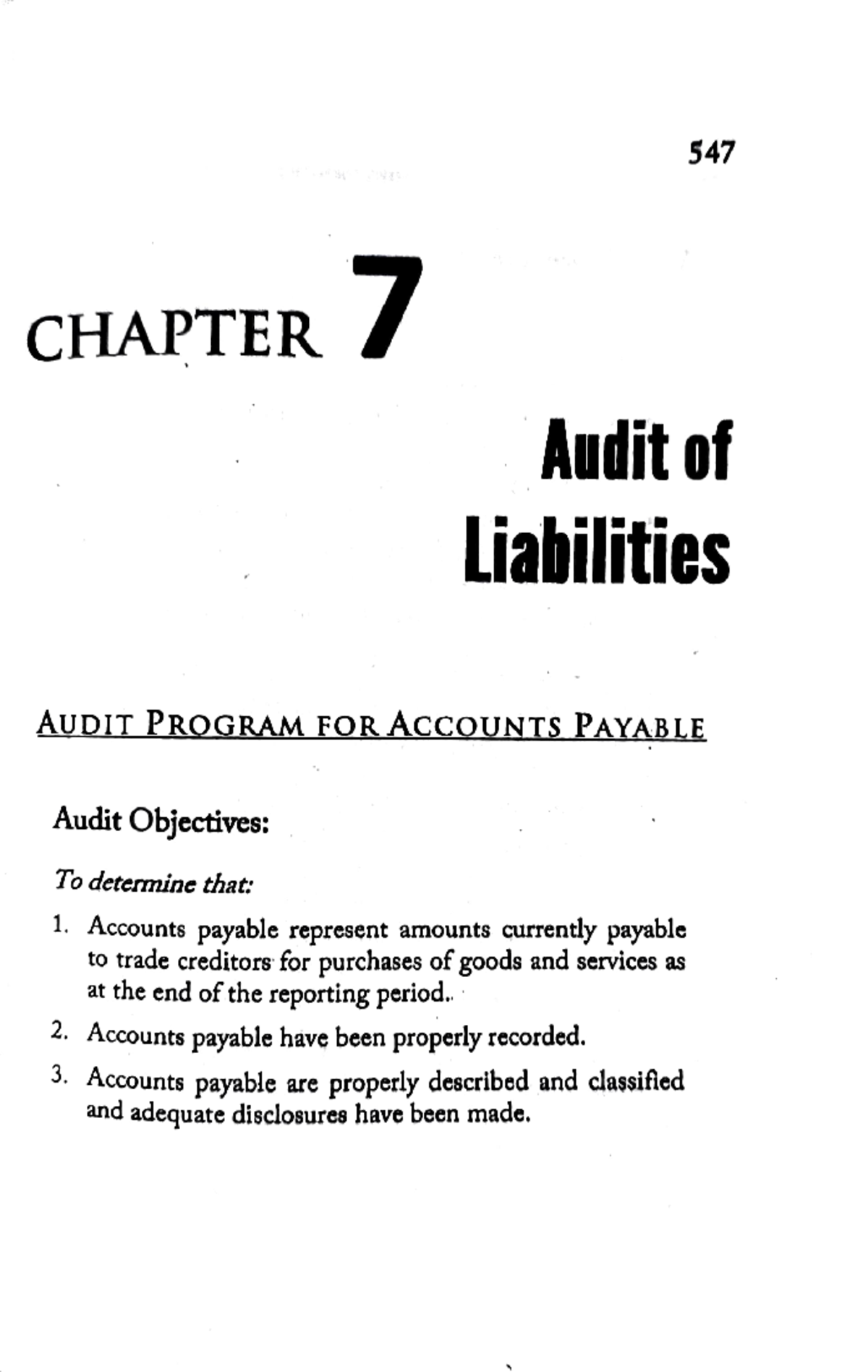 Auditing Problems: Chapter 7 - Audit of Liabilities Overview - Studocu