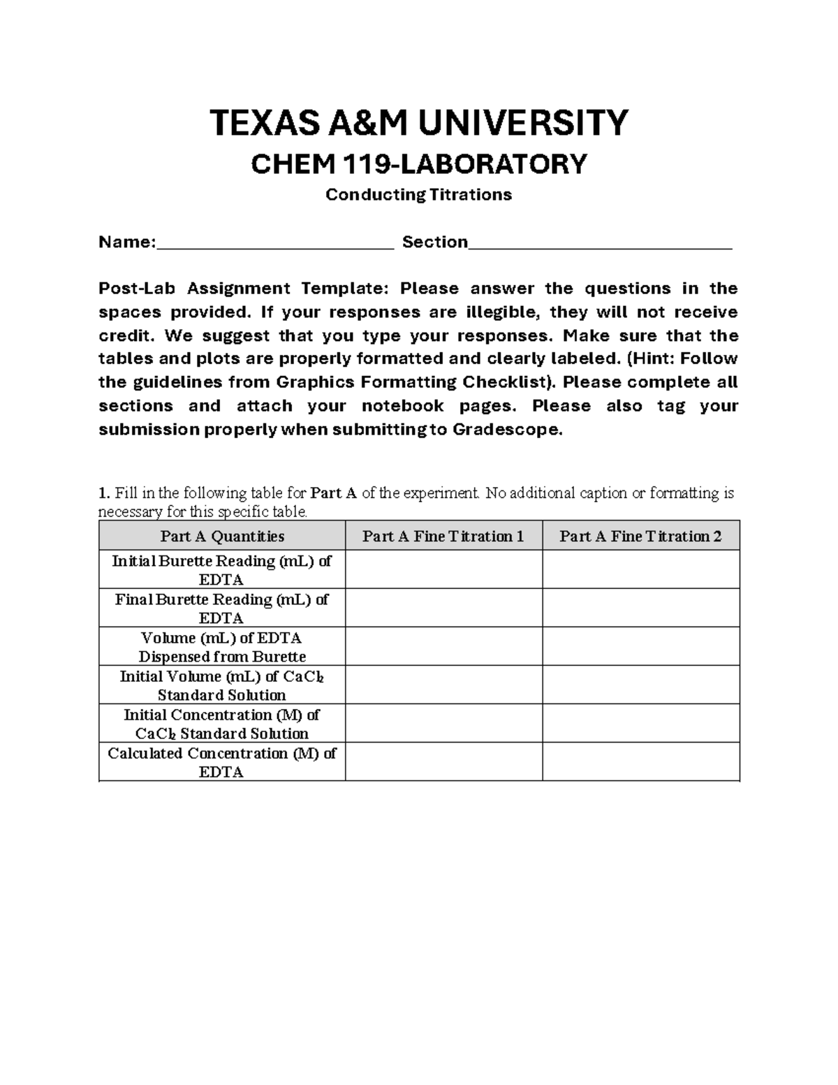 Conducting Titrations - CHEM 119 Lab Final Assignment - Studocu