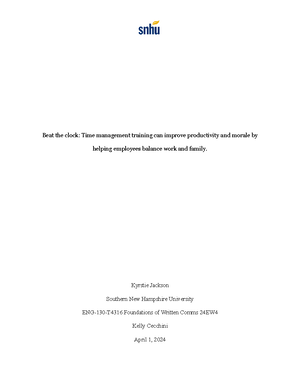 [Solved] What is the core idea of the article Beat the Clock By Kathryn ...