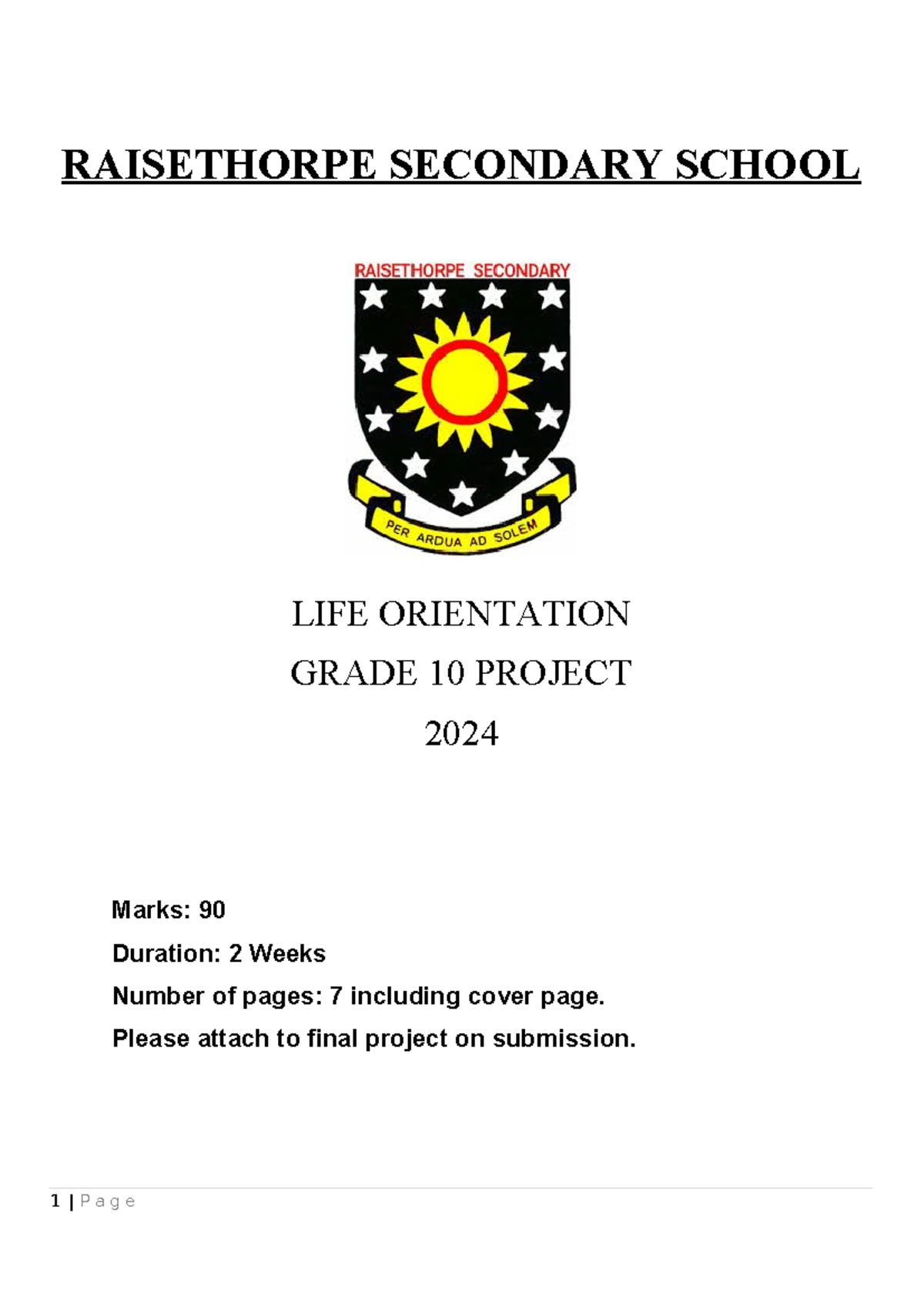 GRADE 10 LO PROJECT: SOCIAL & ENVIRONMENTAL RESPONSIBILITY 2024 - Studocu