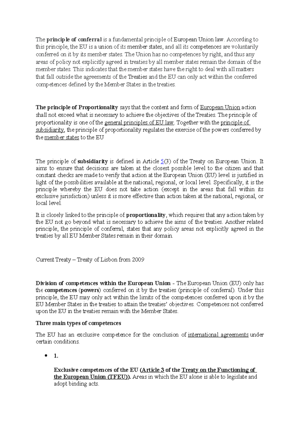 Principles - The principle of conferral is a fundamental principle of ...