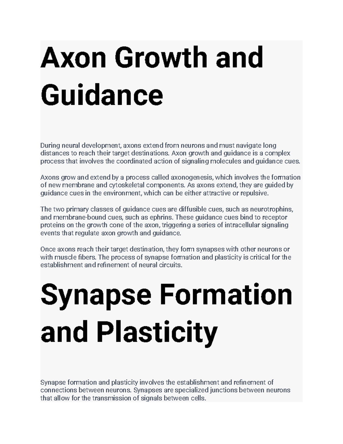 Neural Development 3-4 - Axon Growth and Guidance During neural ...