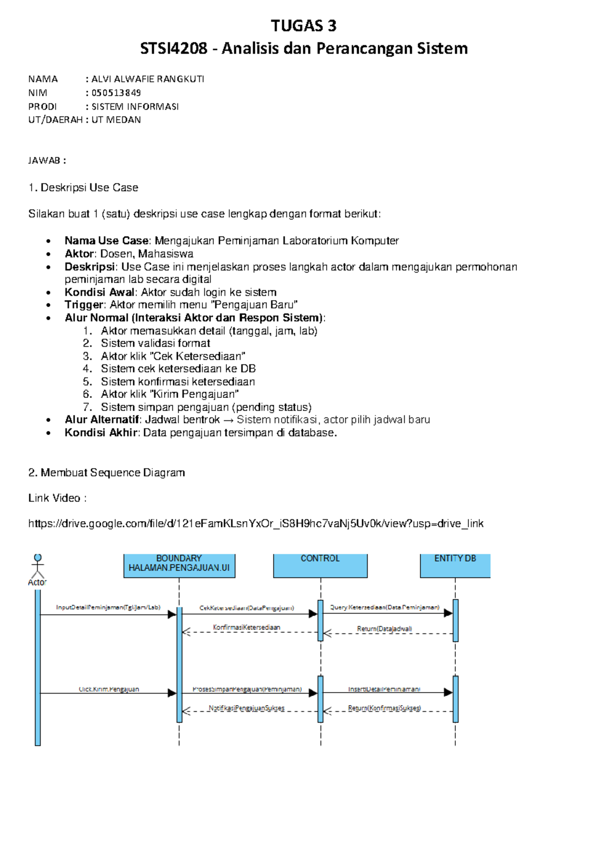 Tugas 3 STSI4208: Analisis Use Case dan Sequence Diagram - Studocu
