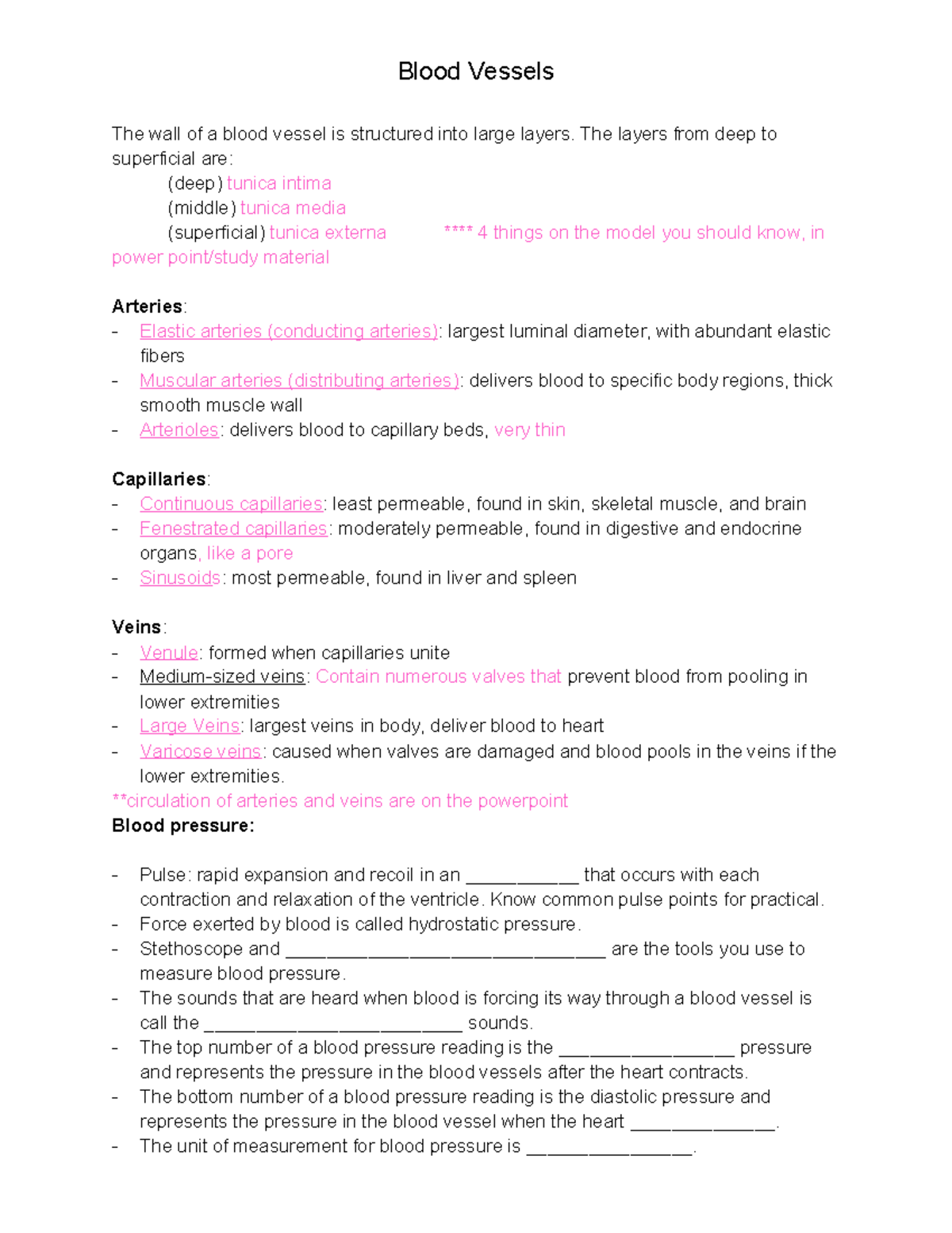 Blood Vessels Overview: Structure, Function, and Blood Pressure ...