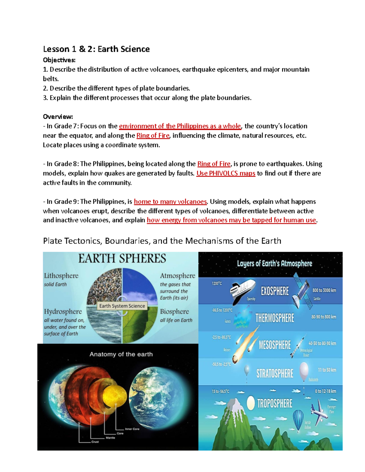 Grade 10 Quarter 1 Lesson 1, 2, 3 Earth Science - Lesson 1 & 2: Earth ...