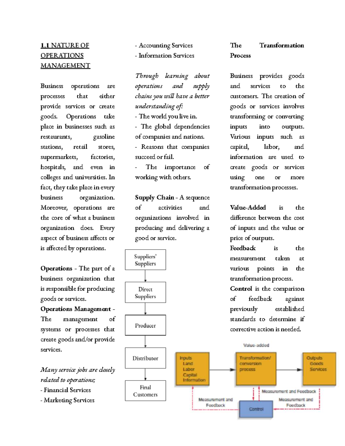 MAN 008 - Module 1: Nature of Accounting Services & Operations Management - Studocu