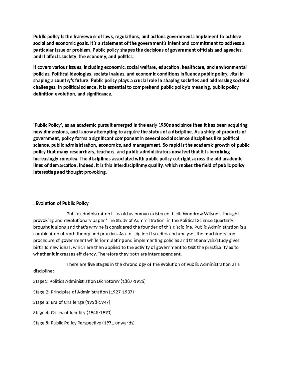 Evolution of Public Policy: Key Stages and Importance in Governance ...