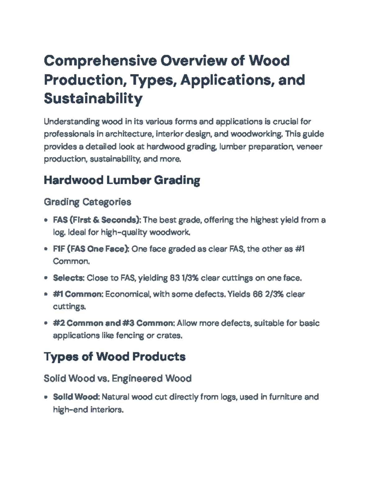 Comprehensive Guide to Wood: Types, Grading & Sustainable Practices ...